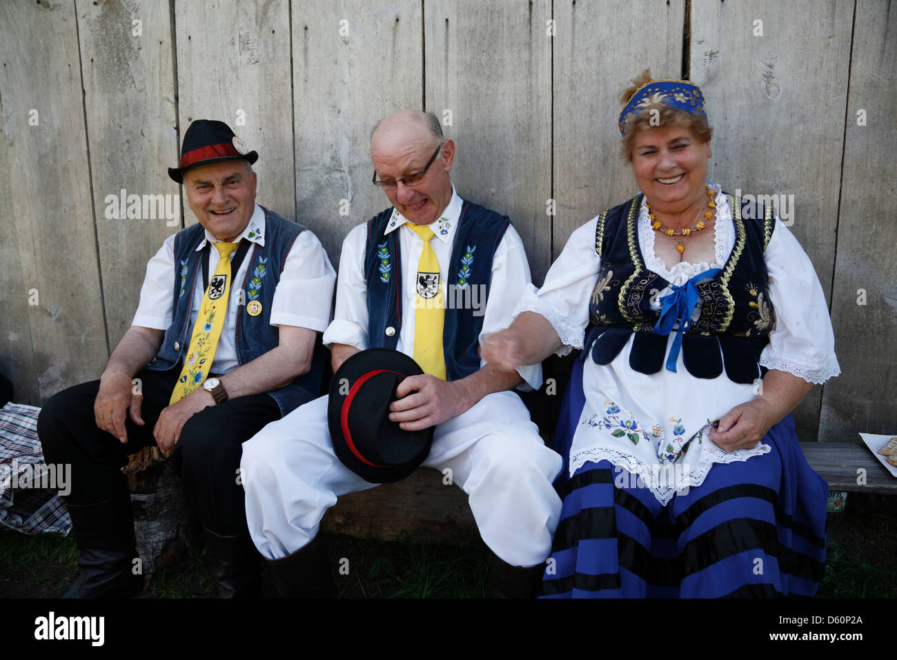 Traditional kashubian musik group at Open air folk museum Kluki ...