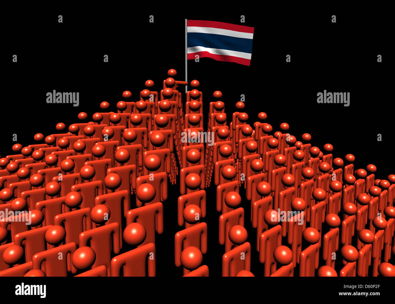 Pyramid of abstract people with Thai flag illustration Stock Photo - Alamy