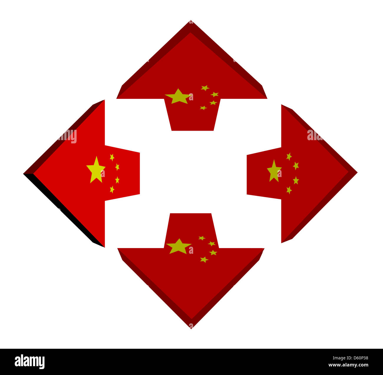 Chinese flag arrows illustration Stock Photo - Alamy