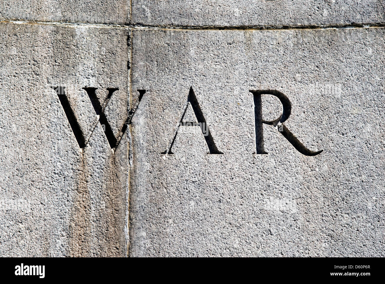 Detail of stone wall inscription, New York City, New York, USA Stock ...
