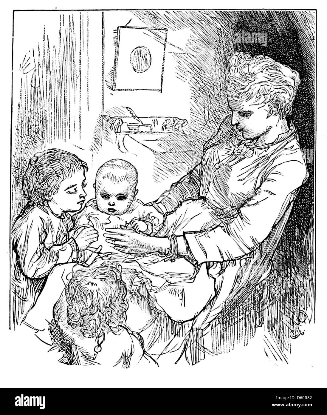 Baby vintage drawing hi-res stock photography and images - Alamy