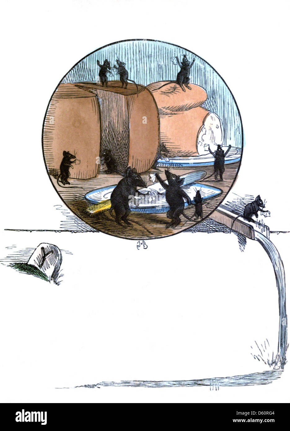 This 1860 illustration from 'The Nine Lives of a Cat' depicts a cat ...