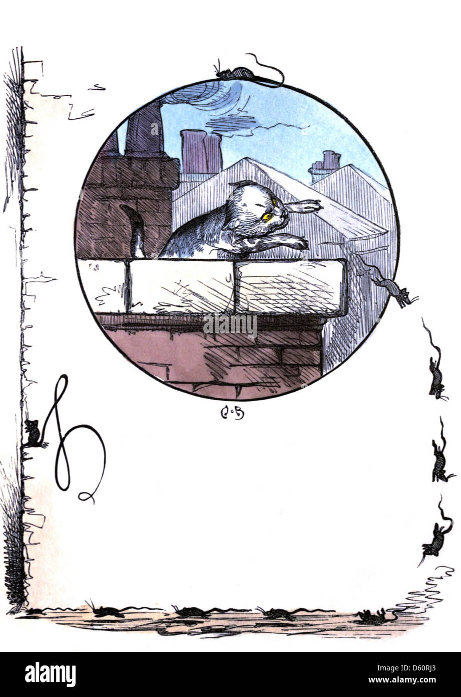 This 1860 illustration from 'The Nine Lives of a Cat' depicts the ...