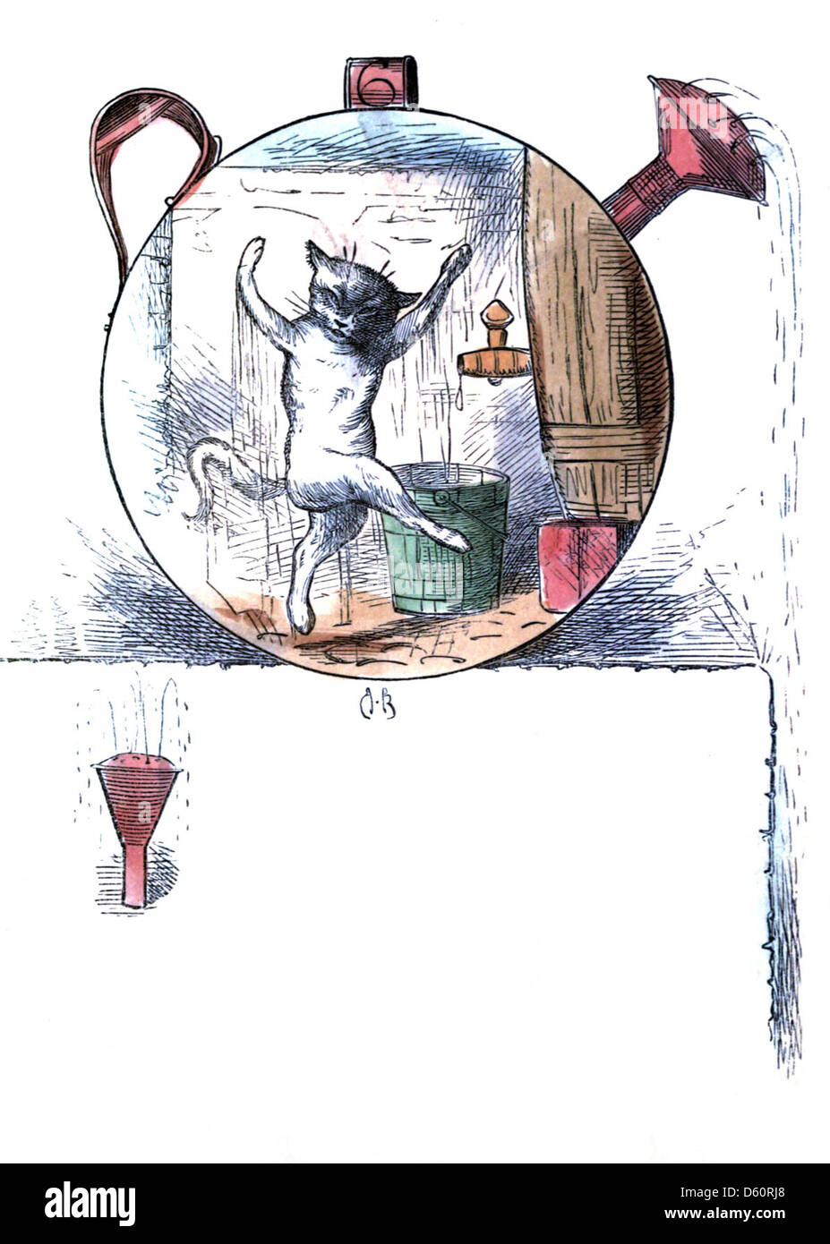 An illustration from the 1860 book 'The Nine Lives of a Cat,' a ...