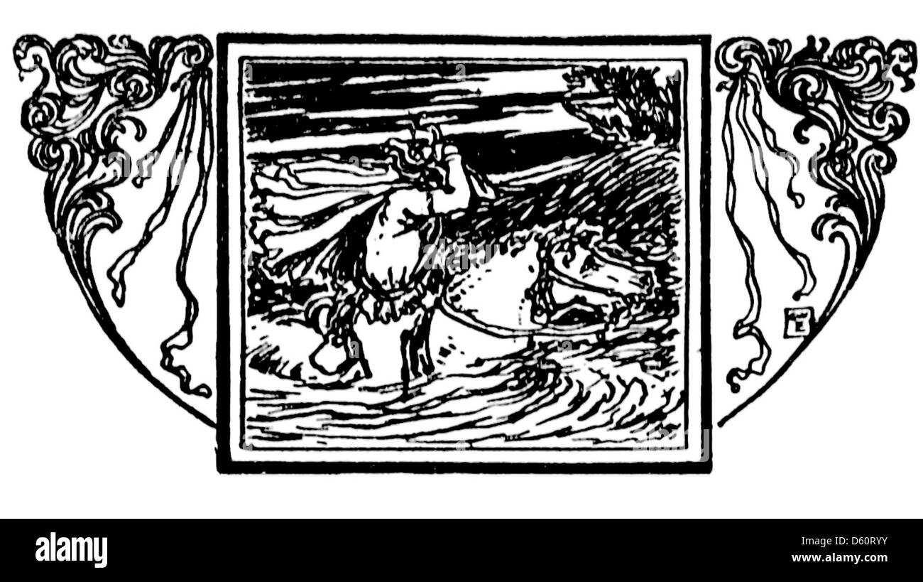 A 1910 book featuring a collection of old English ballads, with an ...