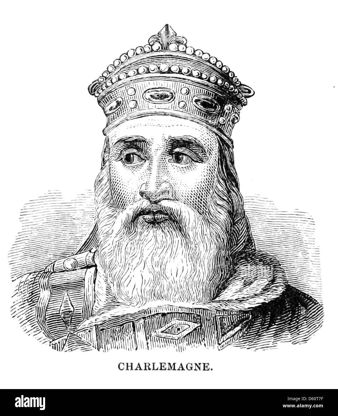 This 1899 photograph depicts Charlemagne, a medieval ruler considered ...