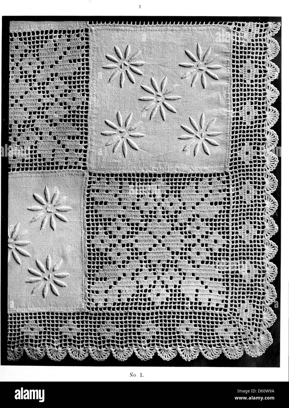 This 1913 image showcases various crocheted bedspreads featured in a ...