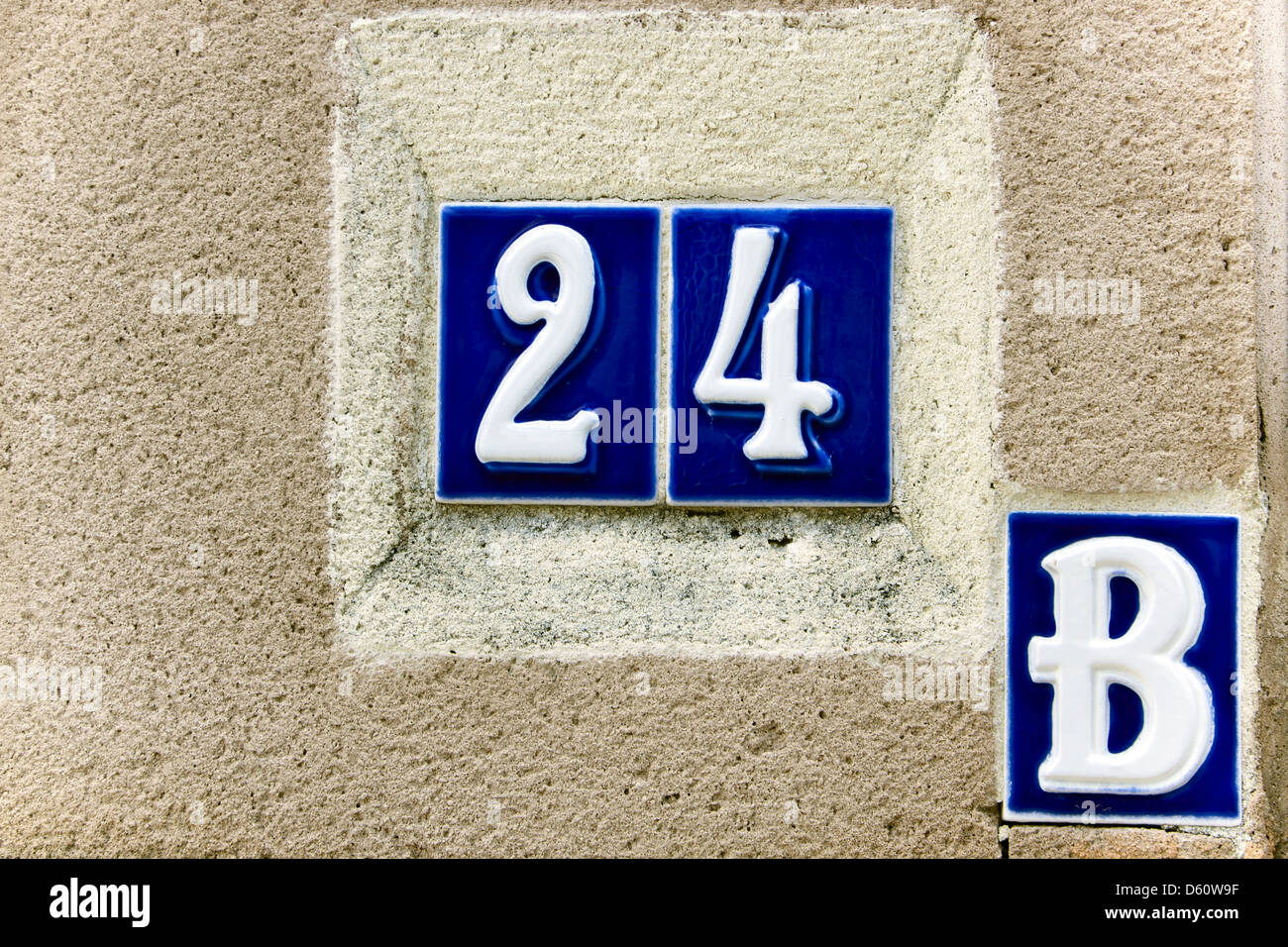 house number 24 B Stock Photo - Alamy
