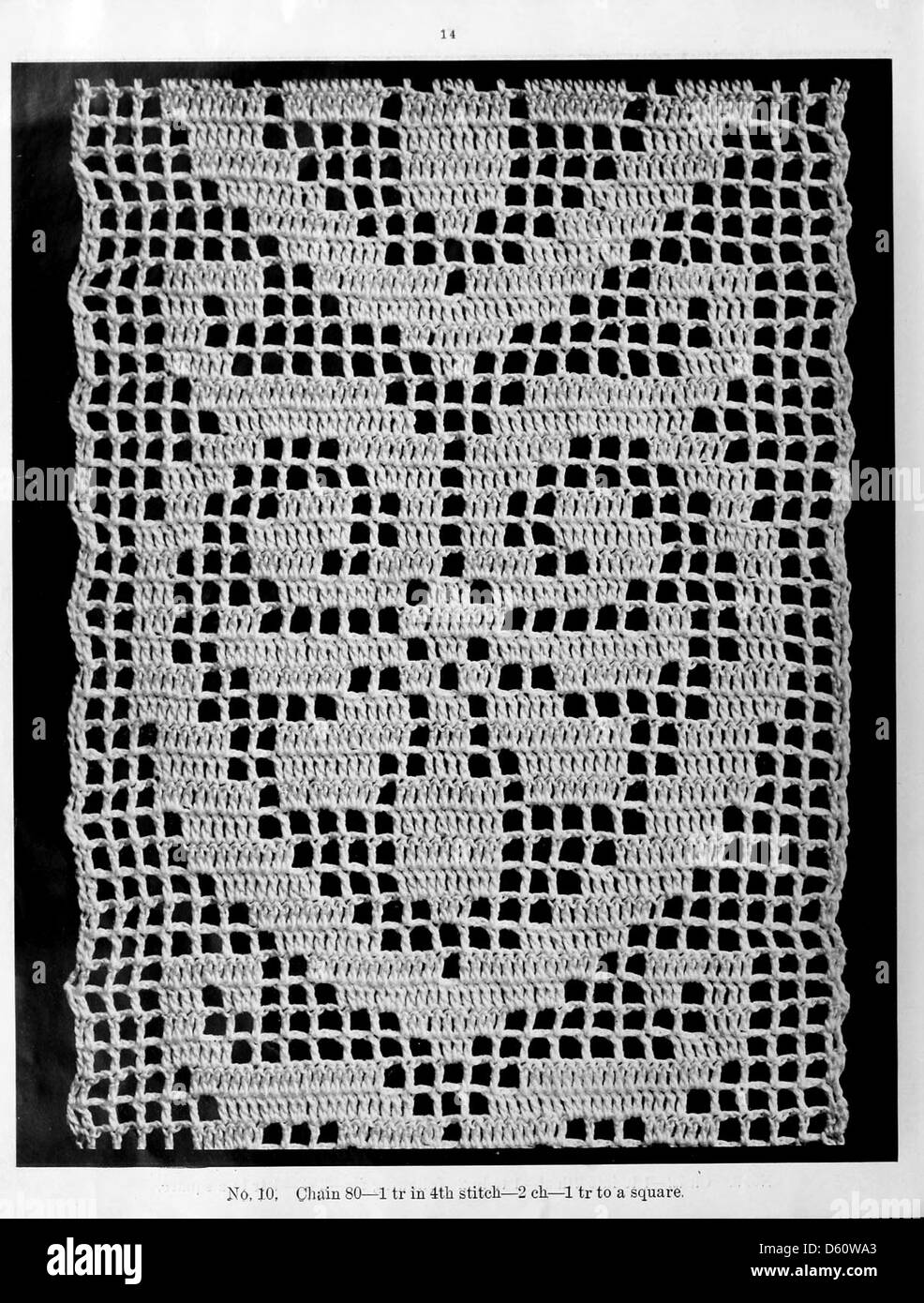 A 1913 guidebook showcasing various crochet designs for bedspreads ...