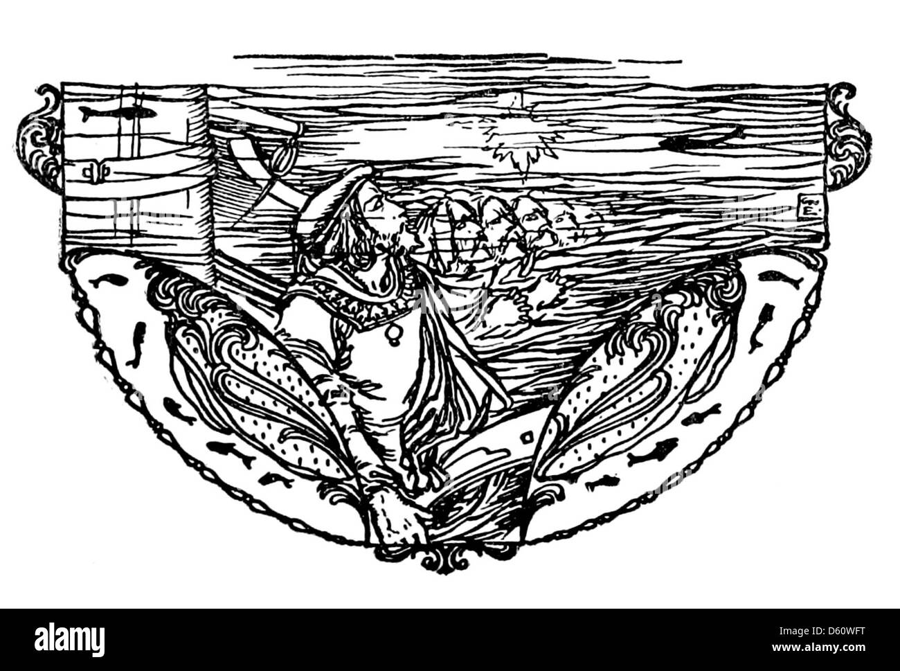 An illustration from the 1910 edition of 'A Book of Old English Ballads ...