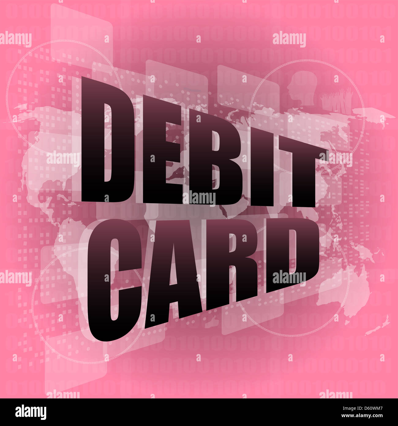 word debit card on digital touch screen Stock Photo - Alamy