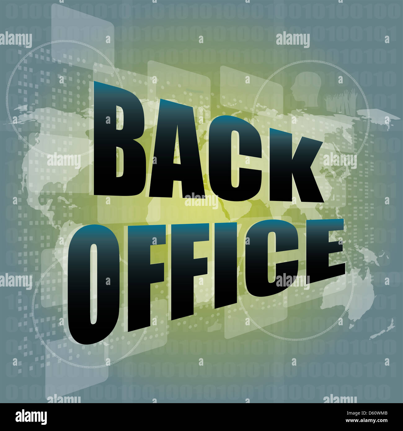 word back office on digital touch screen Stock Photo - Alamy