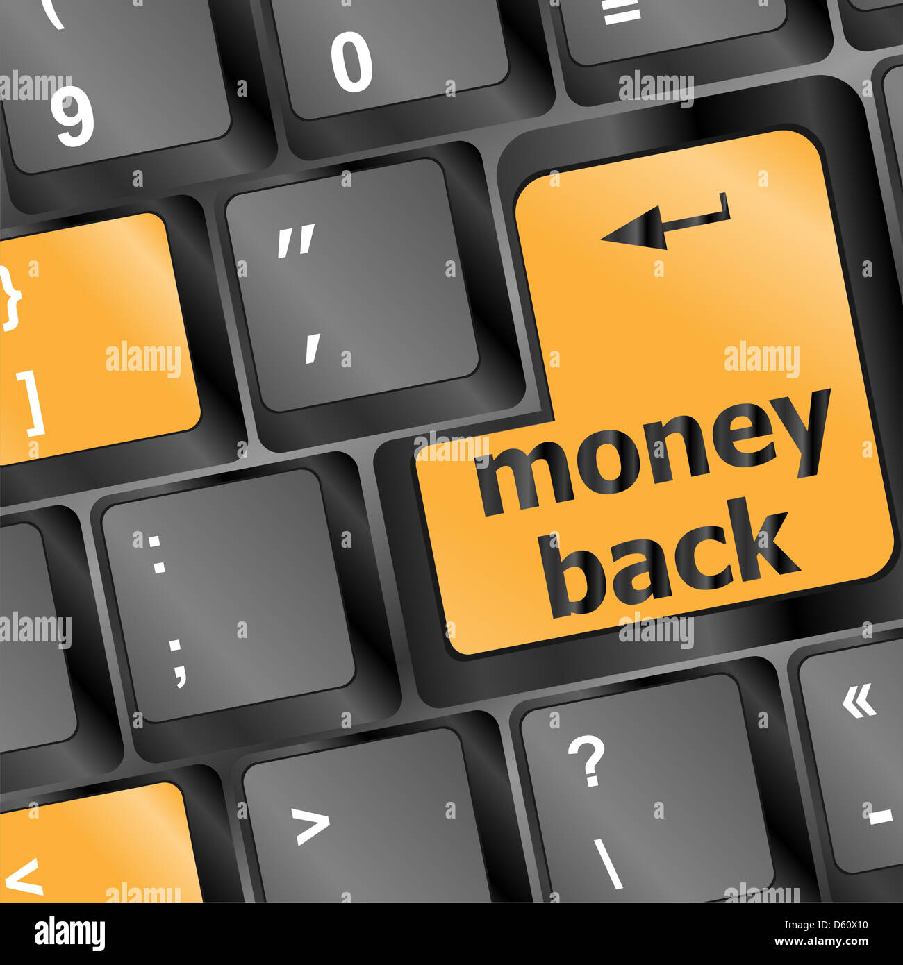 Keyboard with Money back text on button Stock Photo - Alamy