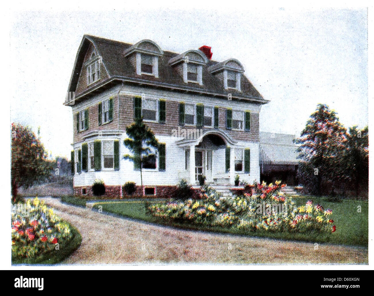 A 1910 image showing a color scheme for a domestic suburban house ...