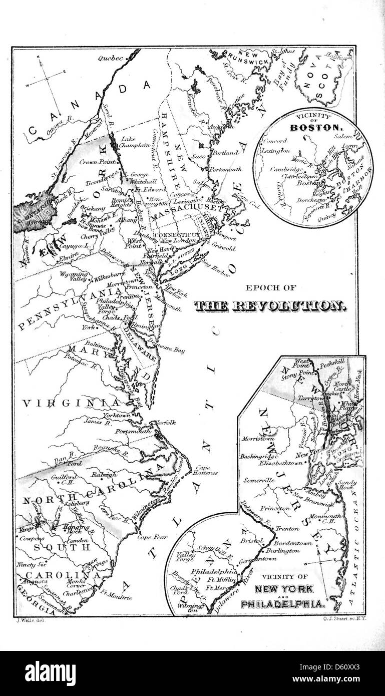 An 1872 map from 'A Brief History of the United States,' showcasing key ...