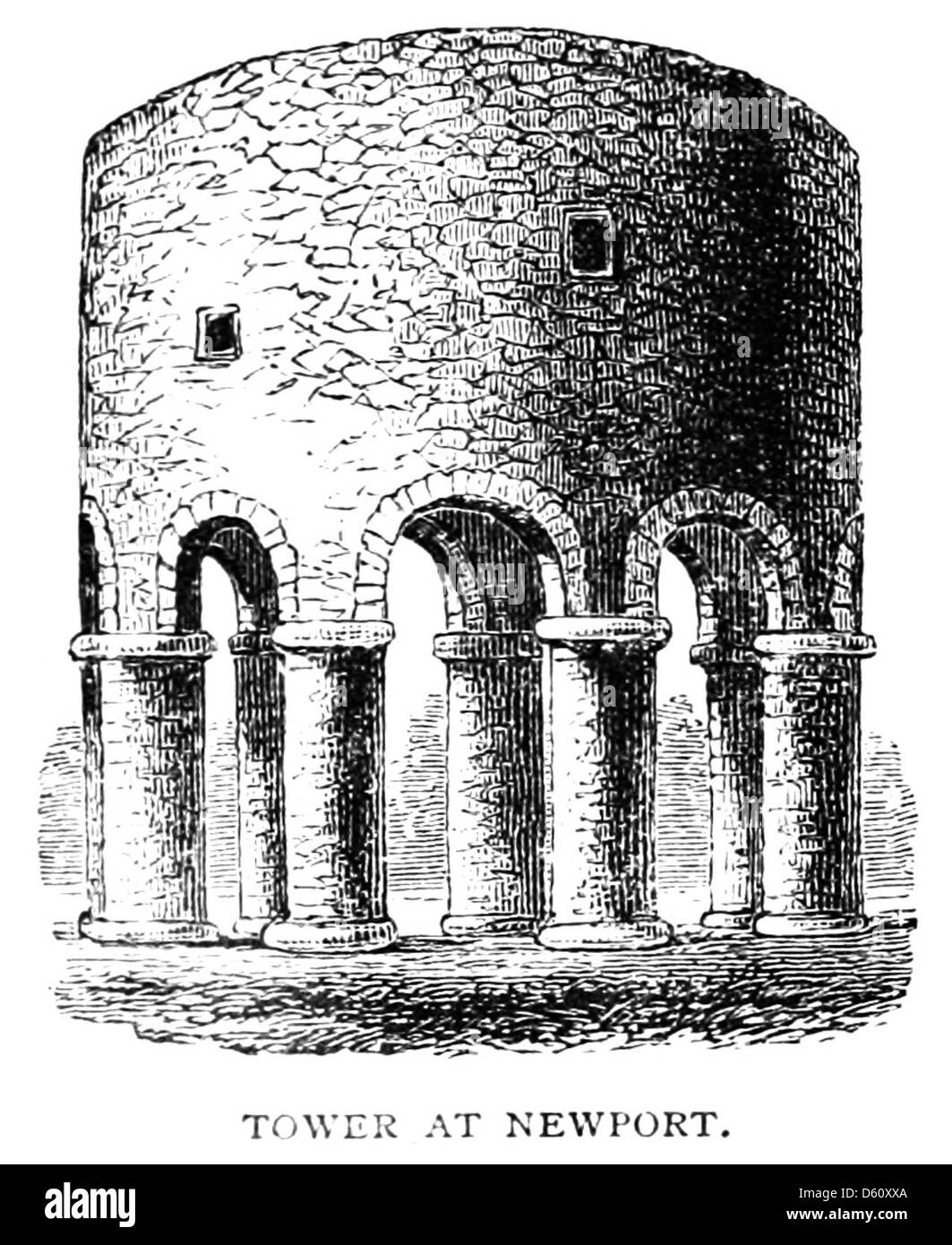 This 1872 history book features a depiction of the Newport Tower, a ...