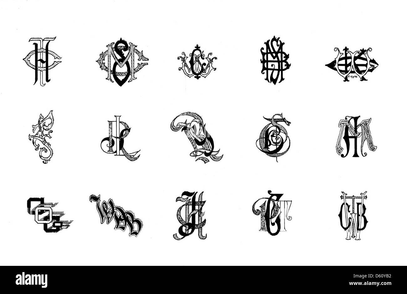 This 1905 illustration focuses on the art of lettering, featuring ...