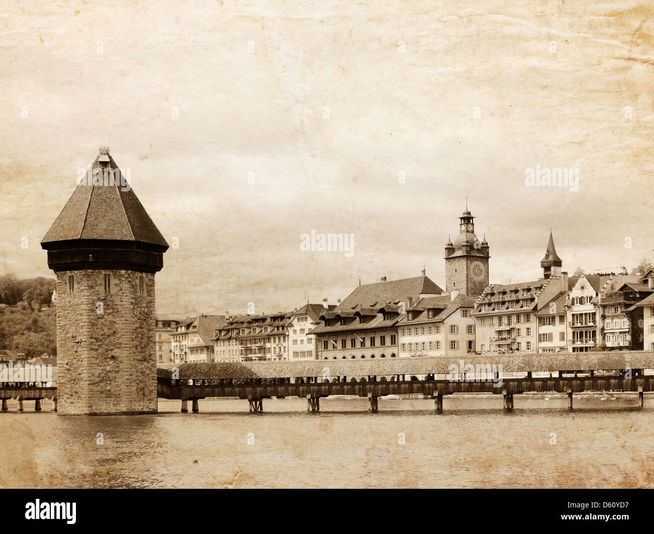 Panoramic view of Chapel Bridge Stock Photo - Alamy