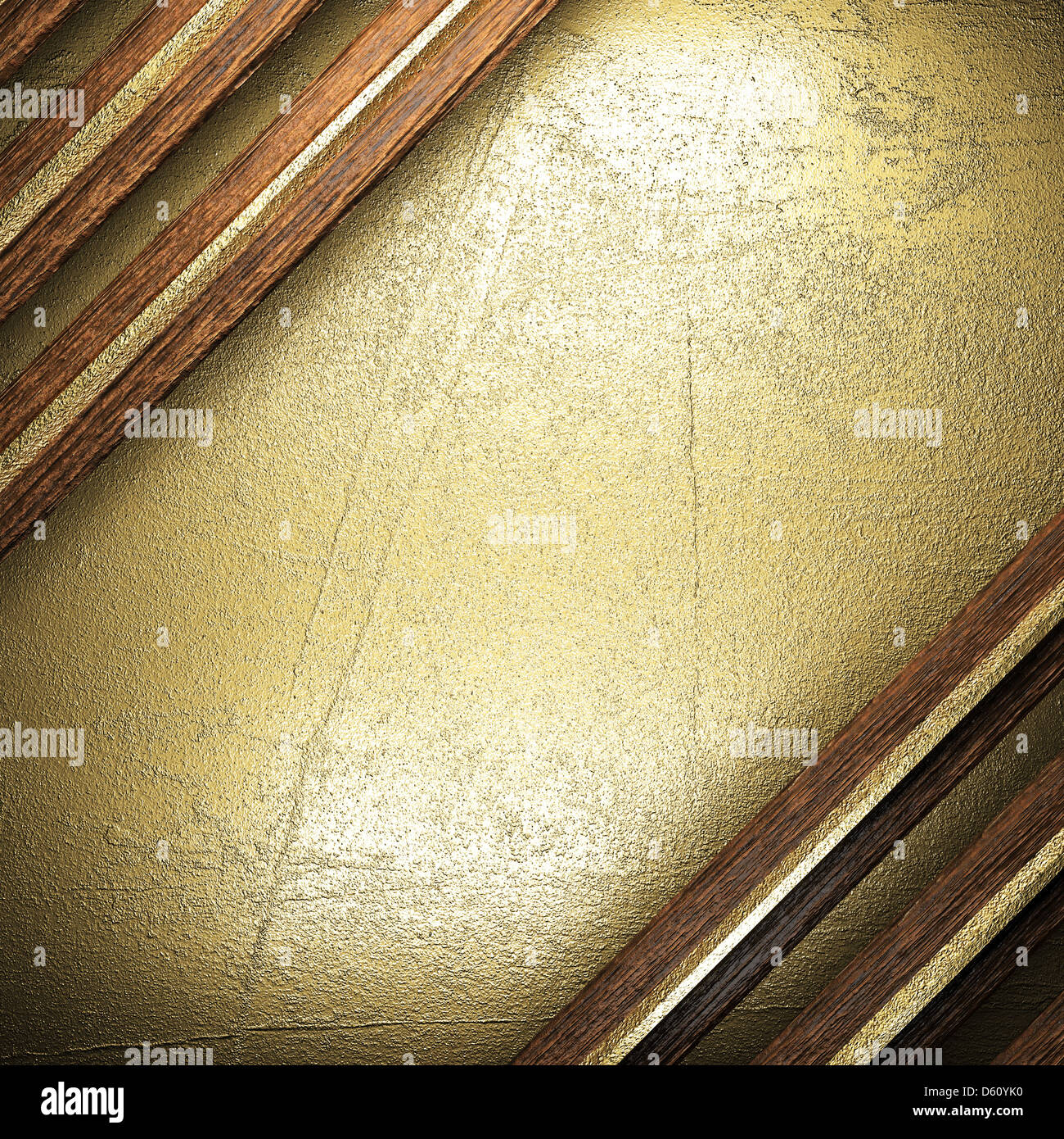 wood on golden wall Stock Photo - Alamy