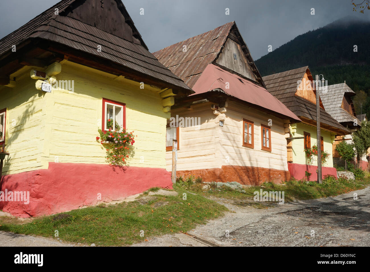 Traditional houses in Vlkolinec, Slovakia. UNESCO World Heritage Site ...