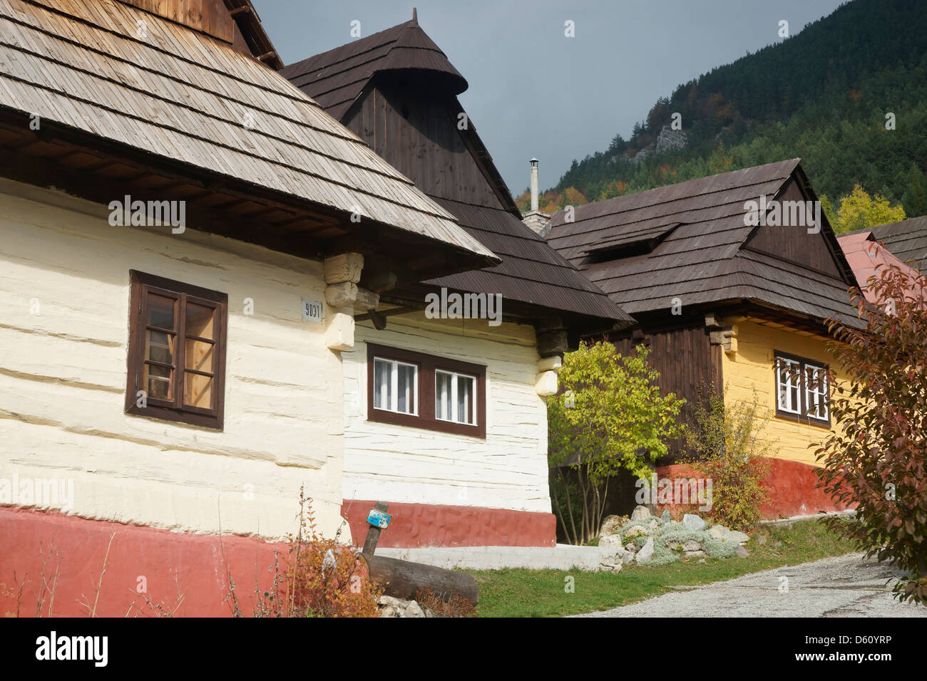 Traditional houses in Vlkolinec, Slovakia. UNESCO World Heritage Site ...