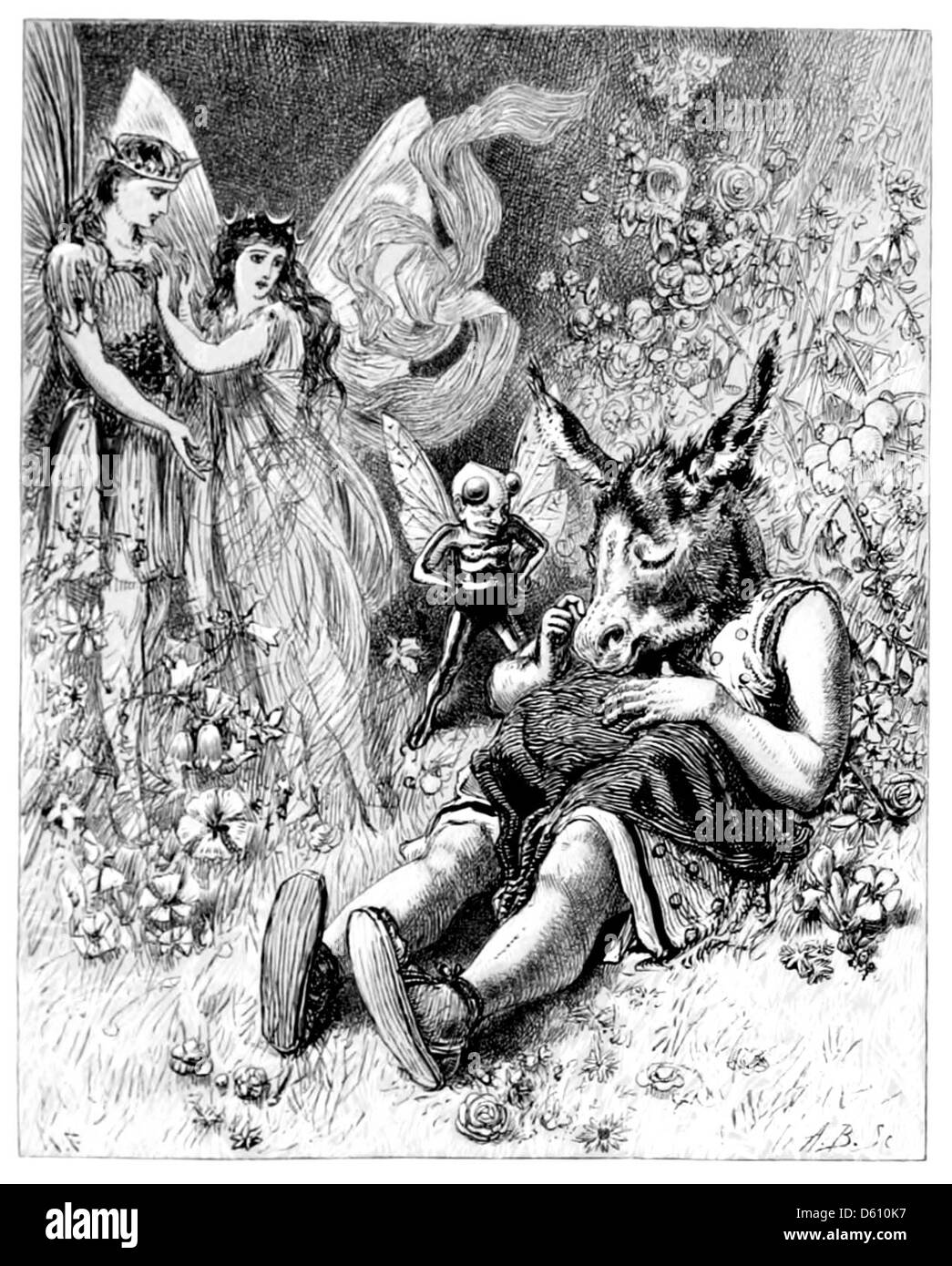An illustration from the 1874 edition of Shakespeare’s 'A Midsummer ...