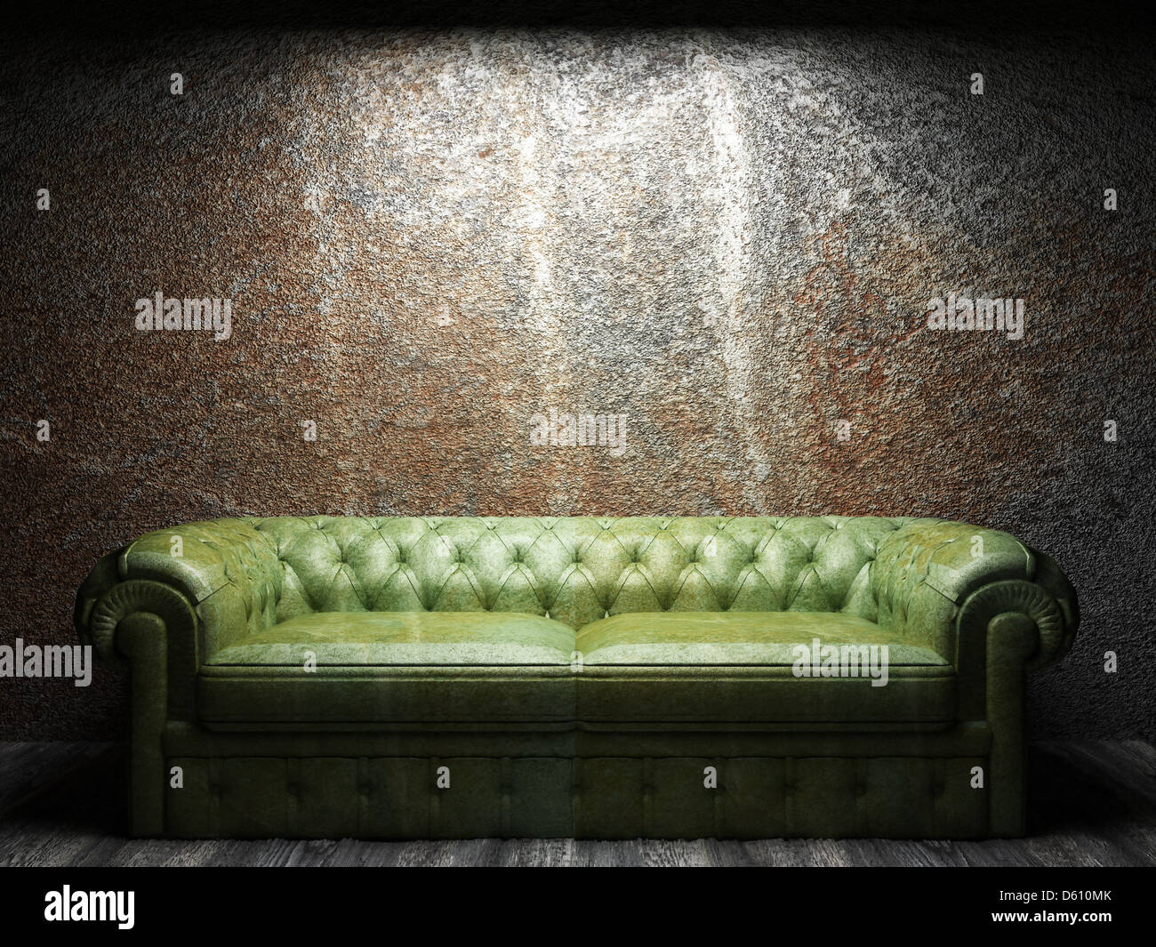 leather sofa in dark room Stock Photo - Alamy