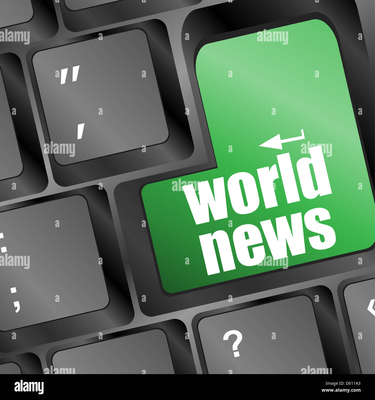 world news key on keyboard concept Stock Photo - Alamy