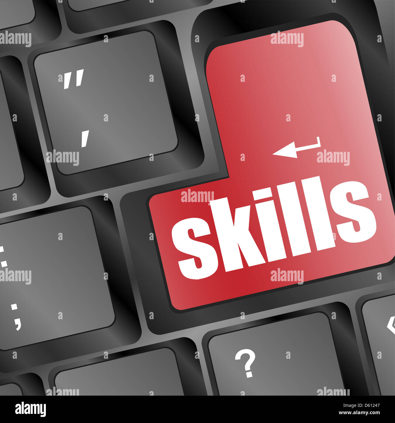 skills message on enter key of keyboard Stock Photo - Alamy