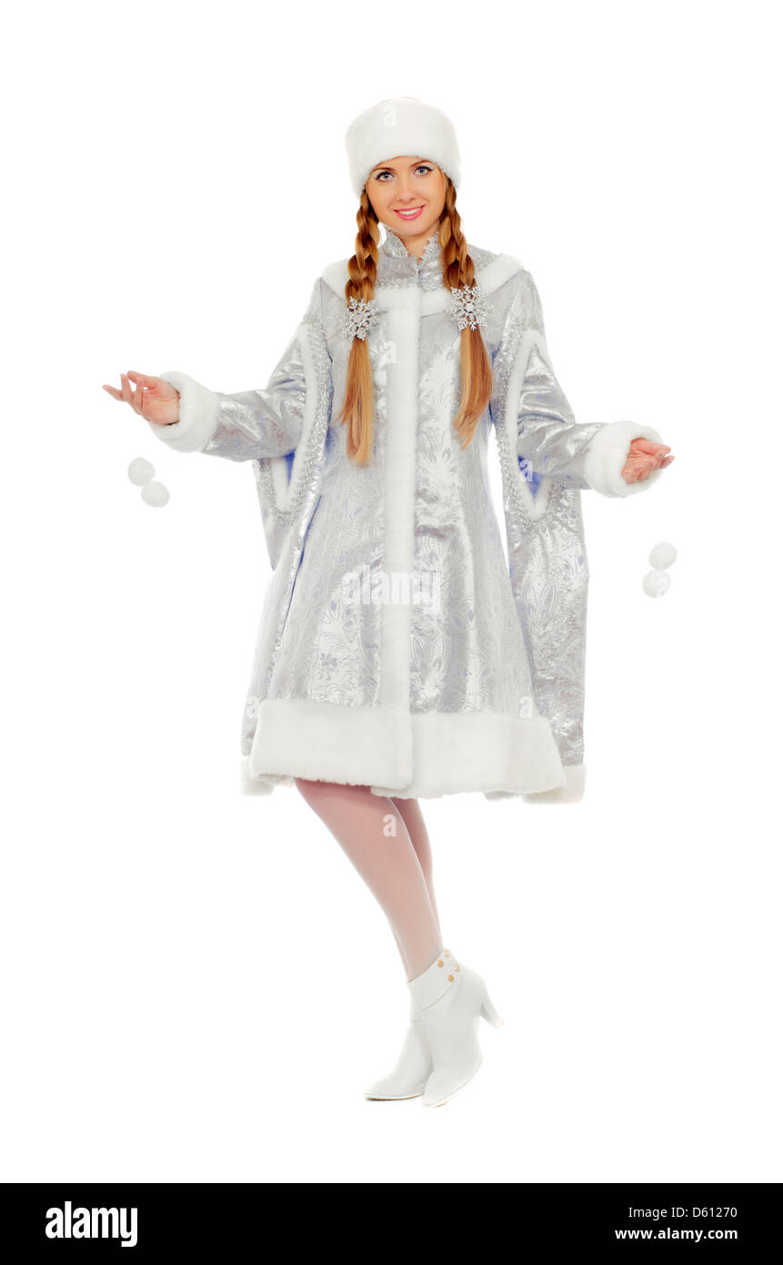 Playful beautiful Snow Maiden Stock Photo - Alamy