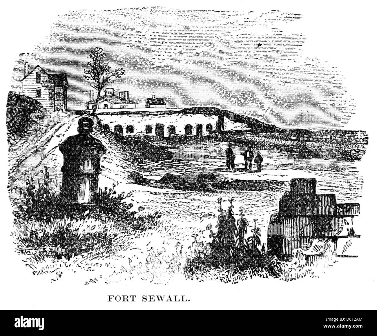 An 1881 illustration from 'A Guide to Marblehead,' depicting Fort ...