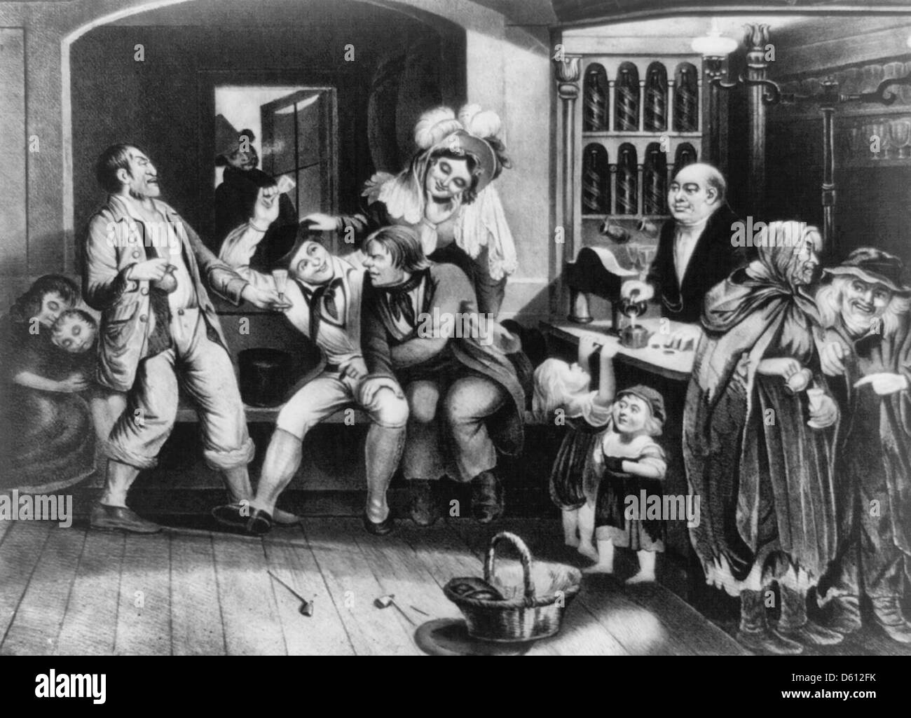 The Progress of intemperance: the relapse. Temperance ad, circa 1841 ...