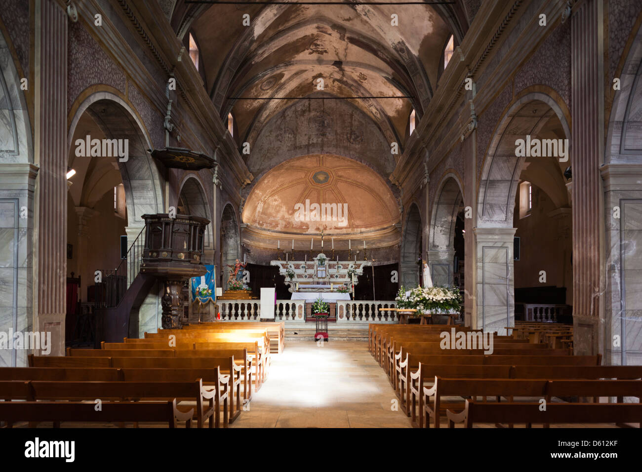 France, Corsica, Bonifacio, Eglise Ste-Marie Majeure church, interior Stock Photo - Alamy
