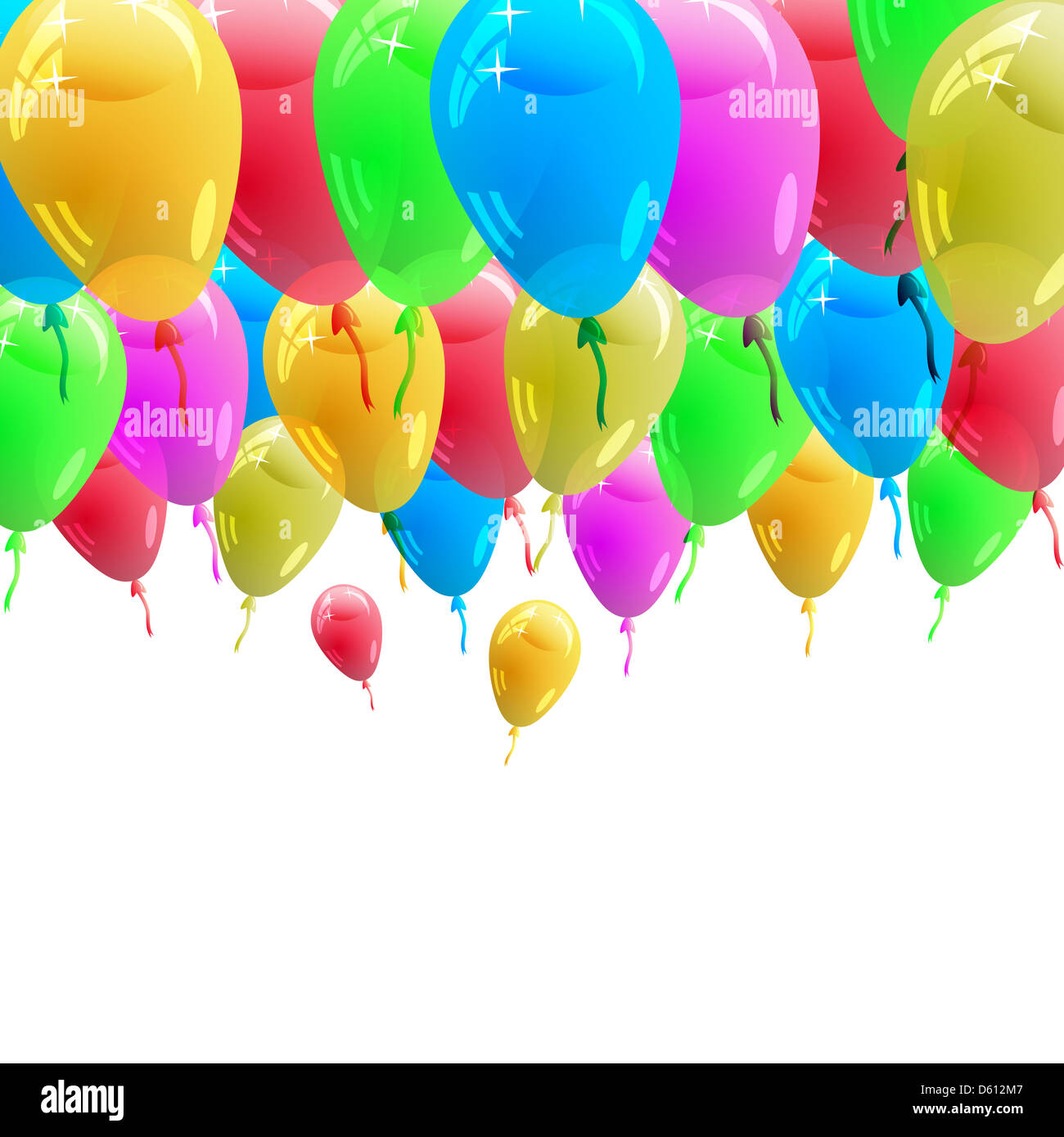 Background with glossy multicolored balloons. Vector illustration Stock ...