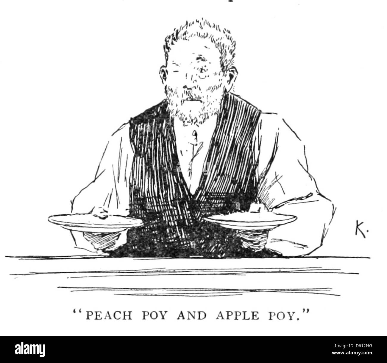 This image depicts a Frenchman in America during the early 20th century ...