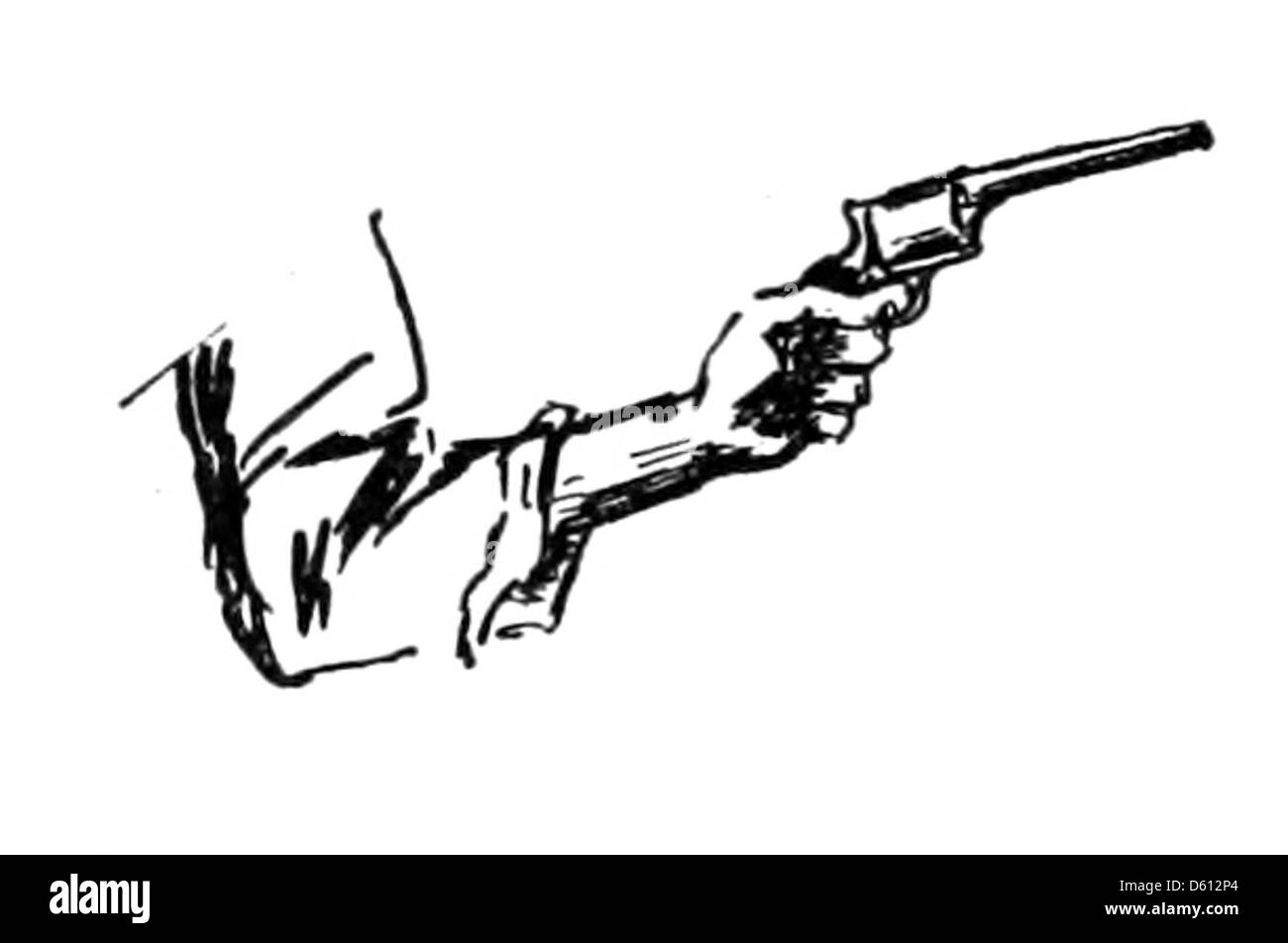 Old gun drawing Black and White Stock Photos & Images - Alamy