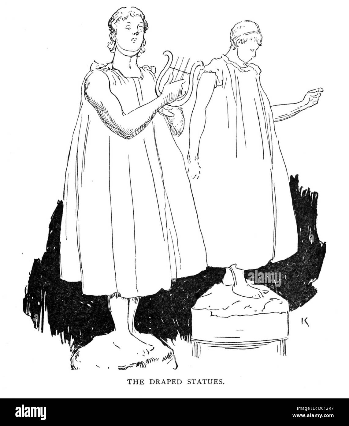 An image featuring a Frenchman in America, with a draped statue ...