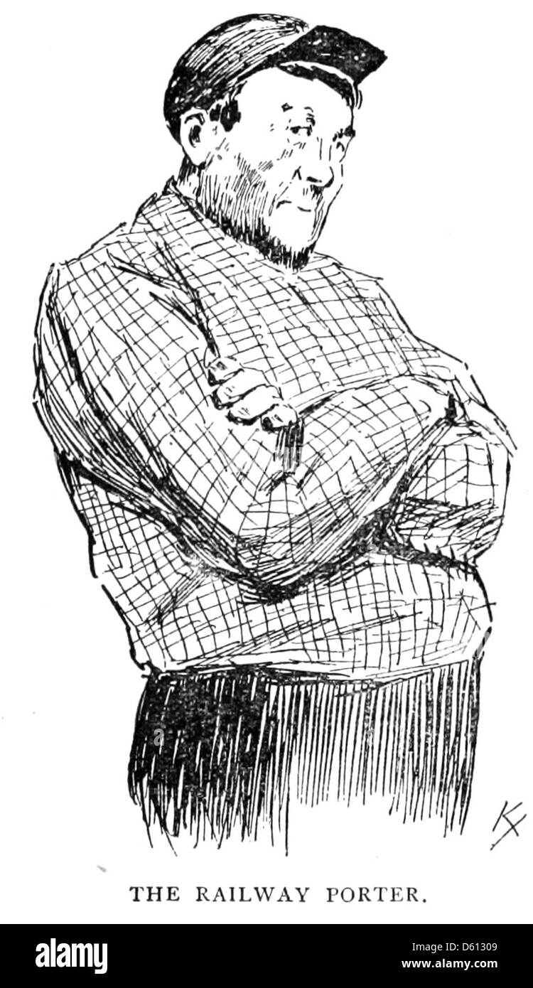 An image from 'A Frenchman in America,' depicting a railway porter. The ...