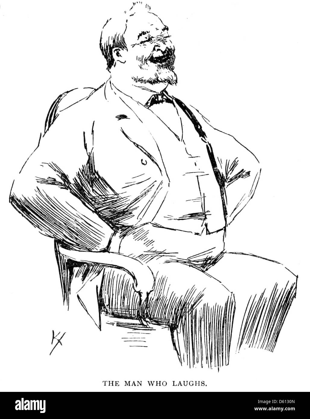 This image portrays a Frenchman in America laughing, highlighting a ...