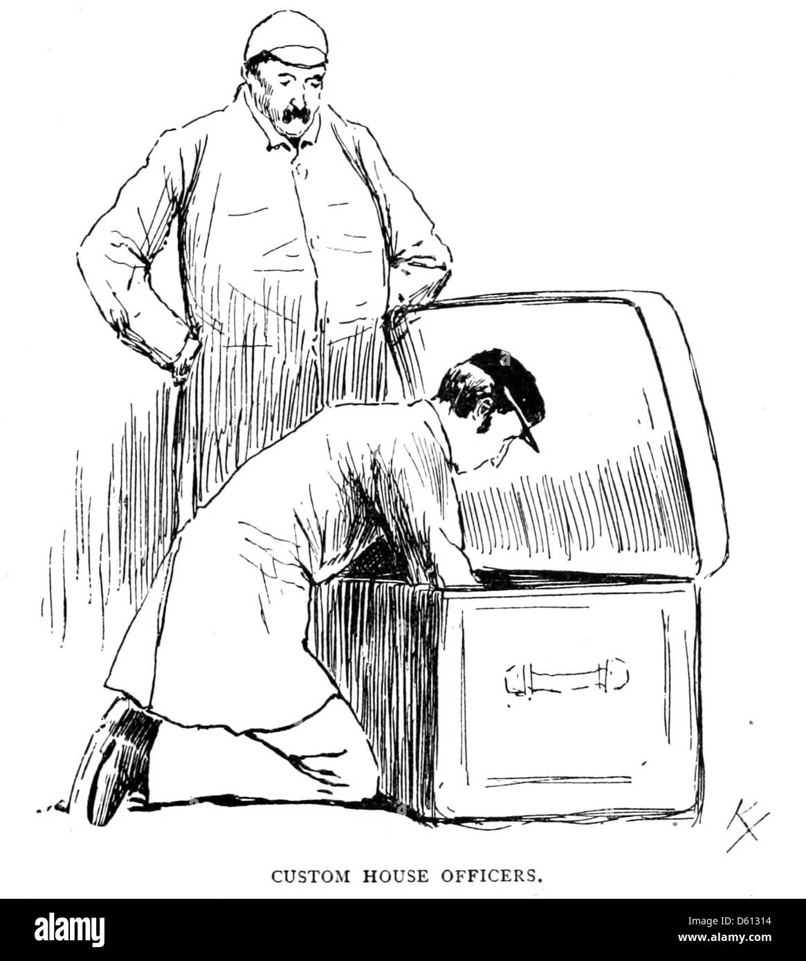 A photograph or illustration of a French customs house officer in ...