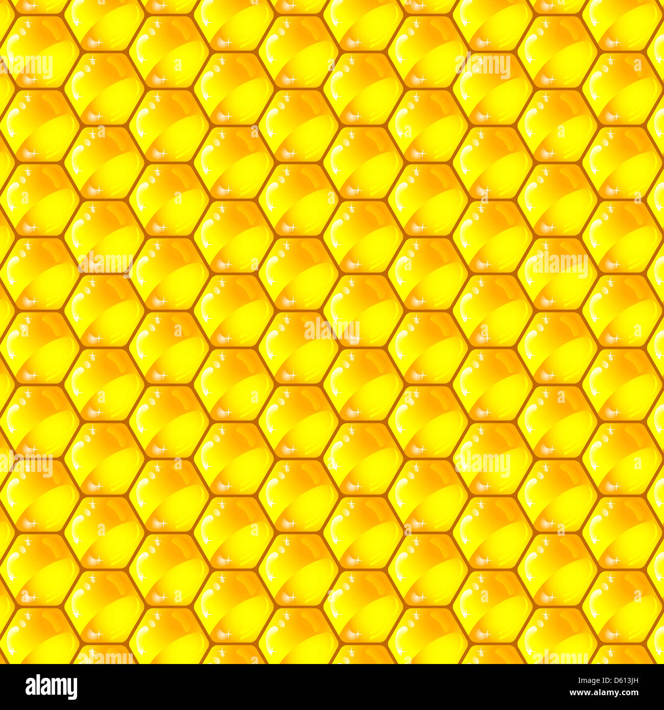 Golden cells of a honeycomb pattern. Vector illustration Stock Photo ...