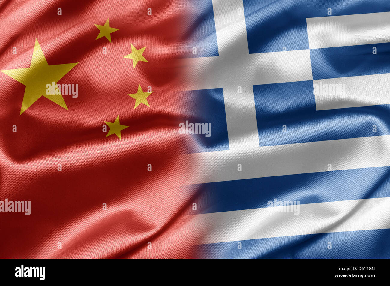 China greece flag hi-res stock photography and images - Alamy