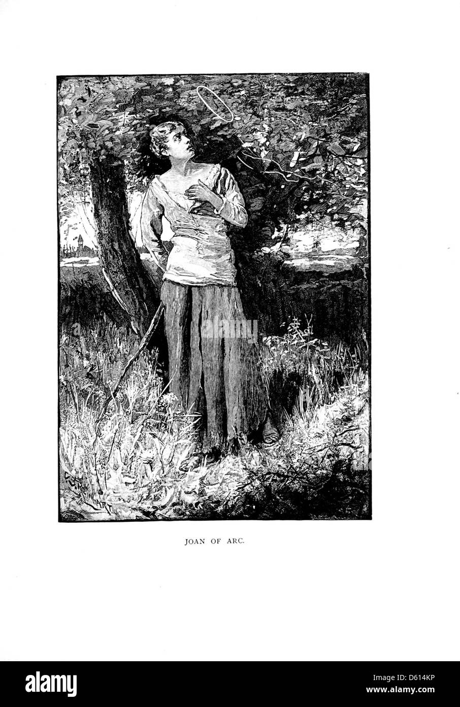 An illustration from 'A Dream of Fair Women' (1880), depicting Joan of ...