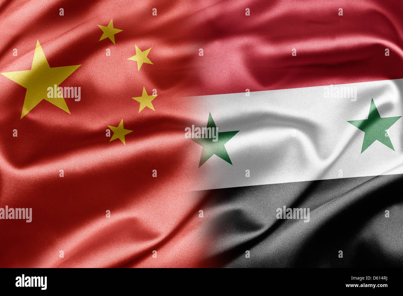 China syria flag hi-res stock photography and images - Alamy