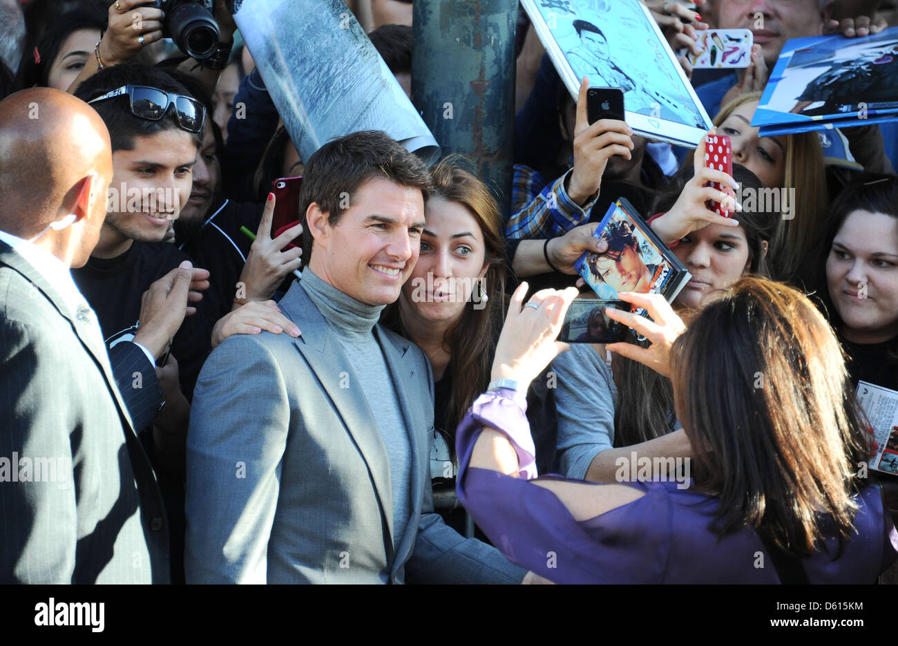 Los Angeles, California, USA. 10th April 2013. Tom Cruise poses with ...