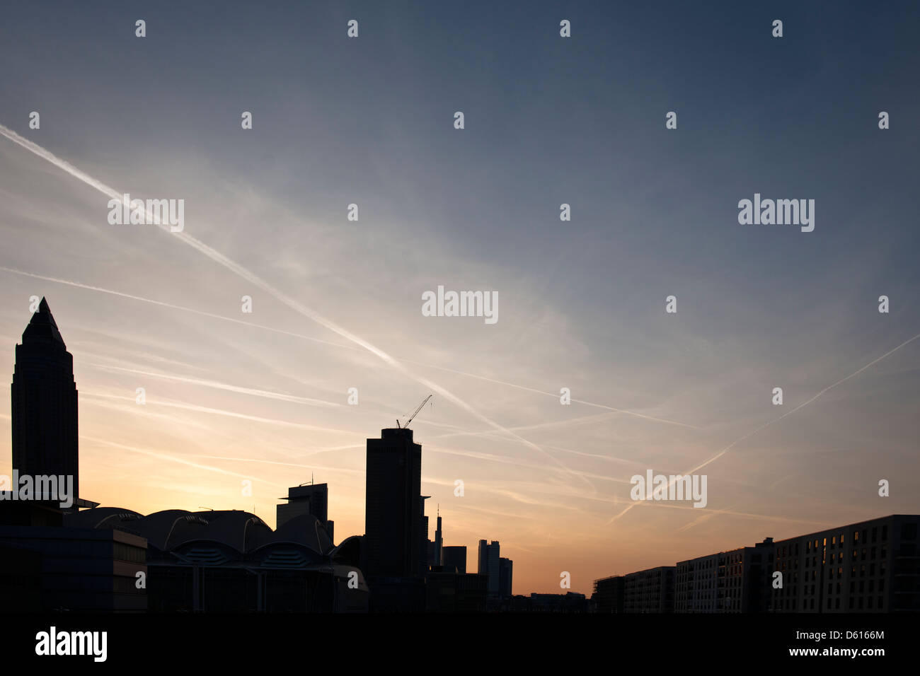 Messeturm building and the morning sky, Frankfurt Stock Photo - Alamy