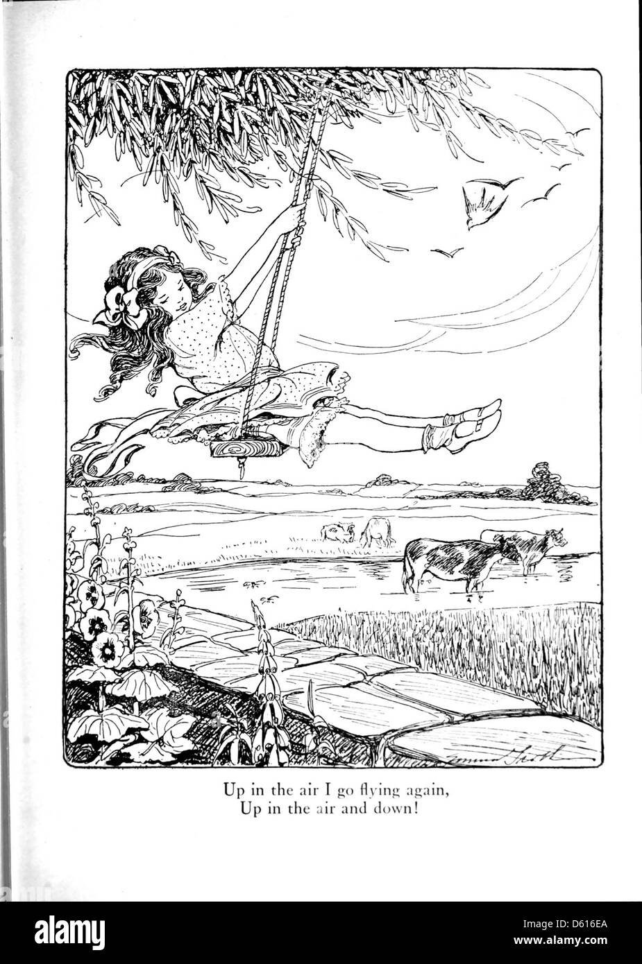 An illustration from the 1913 edition of 'A Child's Garden of Verses ...