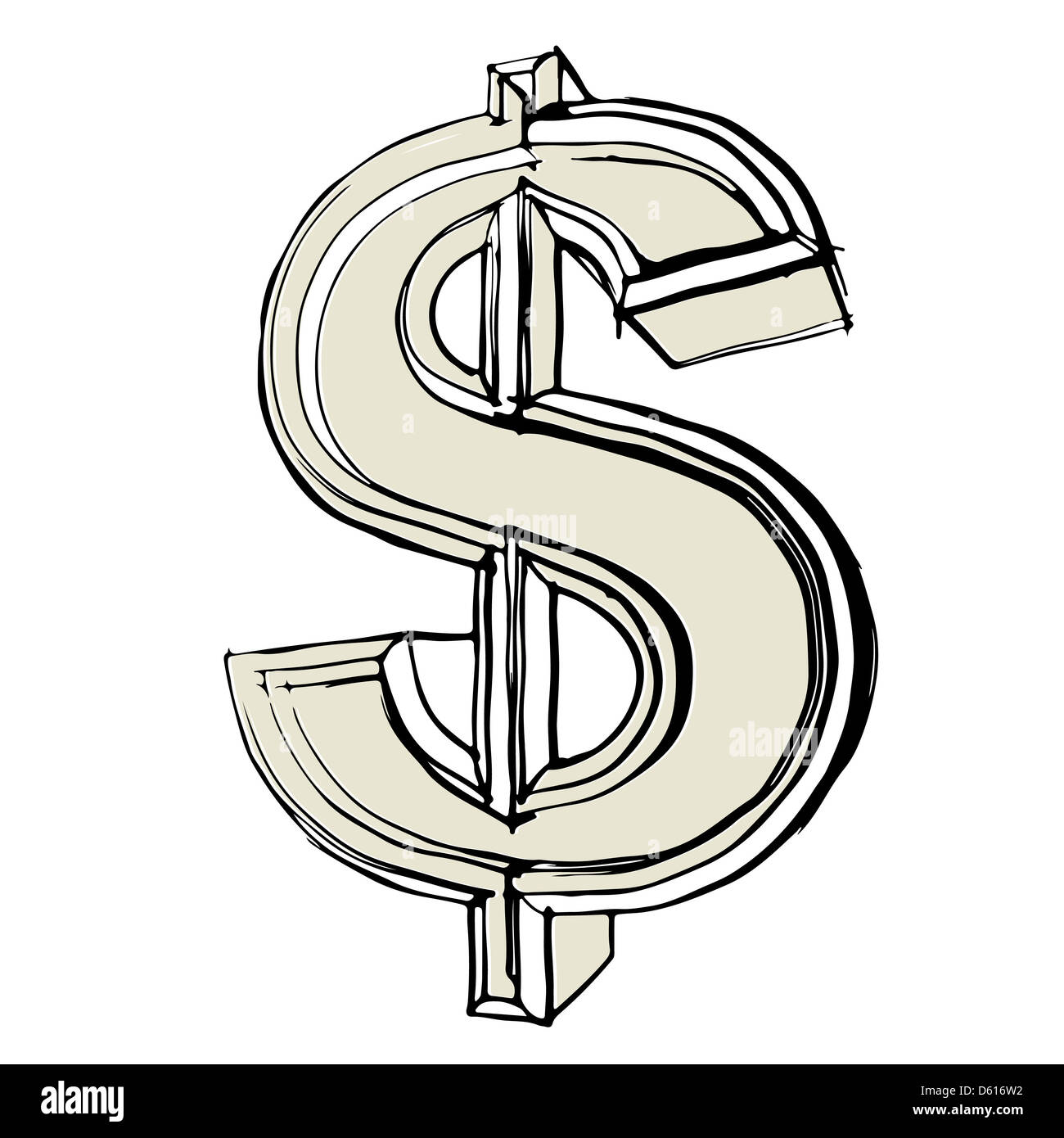 sketchy letter dollar sign isolated on white background Stock Photo - Alamy