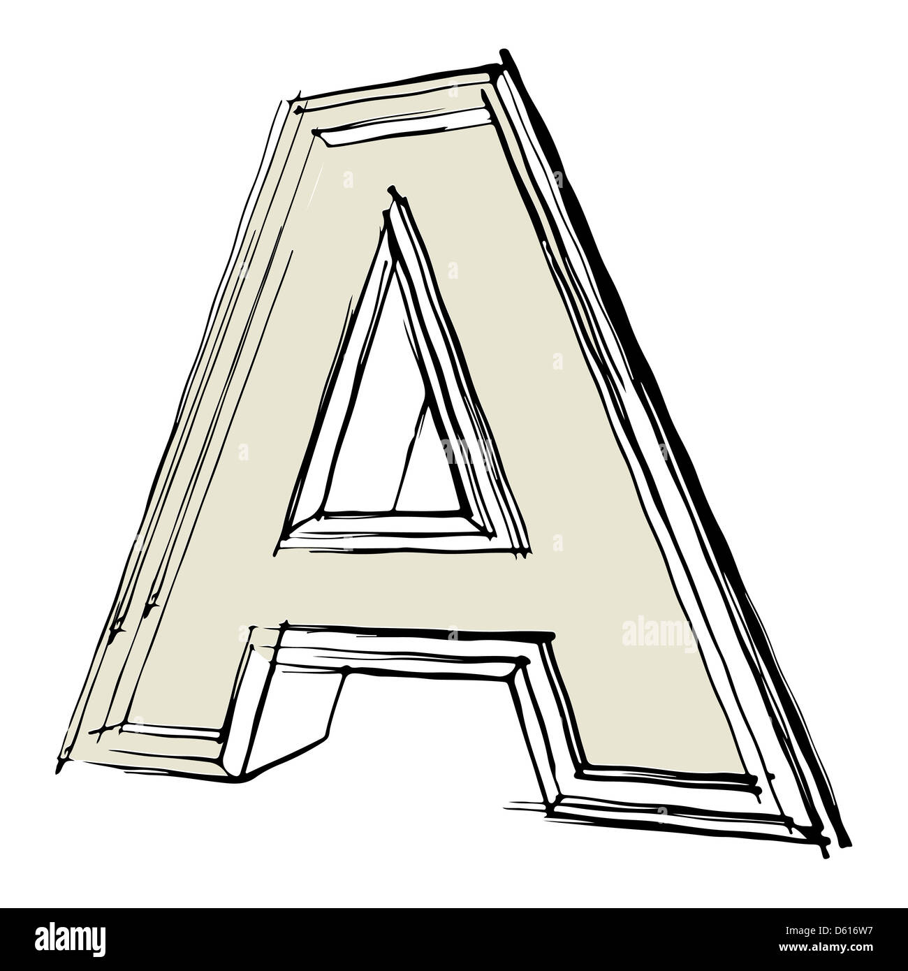 sketchy letter A isolated on white background Stock Photo - Alamy