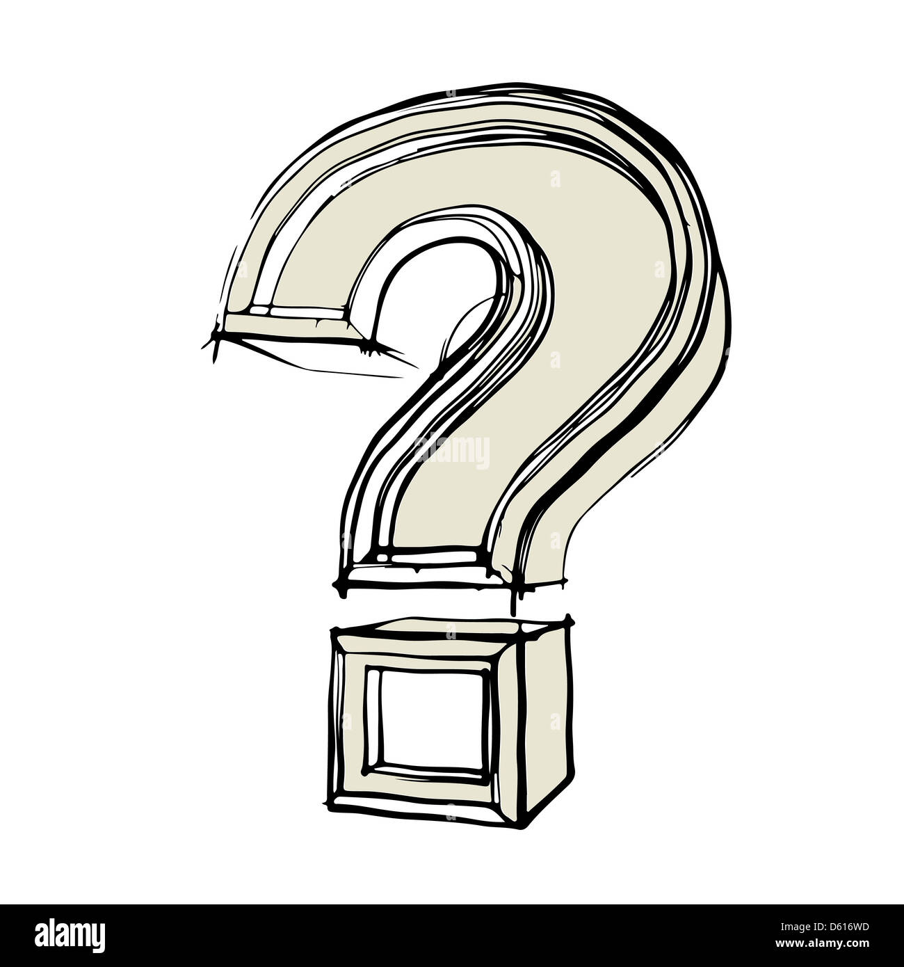 sketchy letter question mark isolated on white background Stock Photo ...